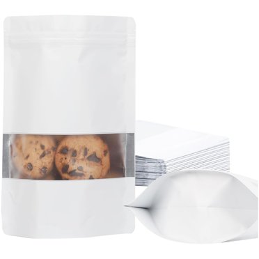 BagDream 50Pcs Kraft Bakery Bags with Window, 3.54x2.36x6.7 inches, for ...