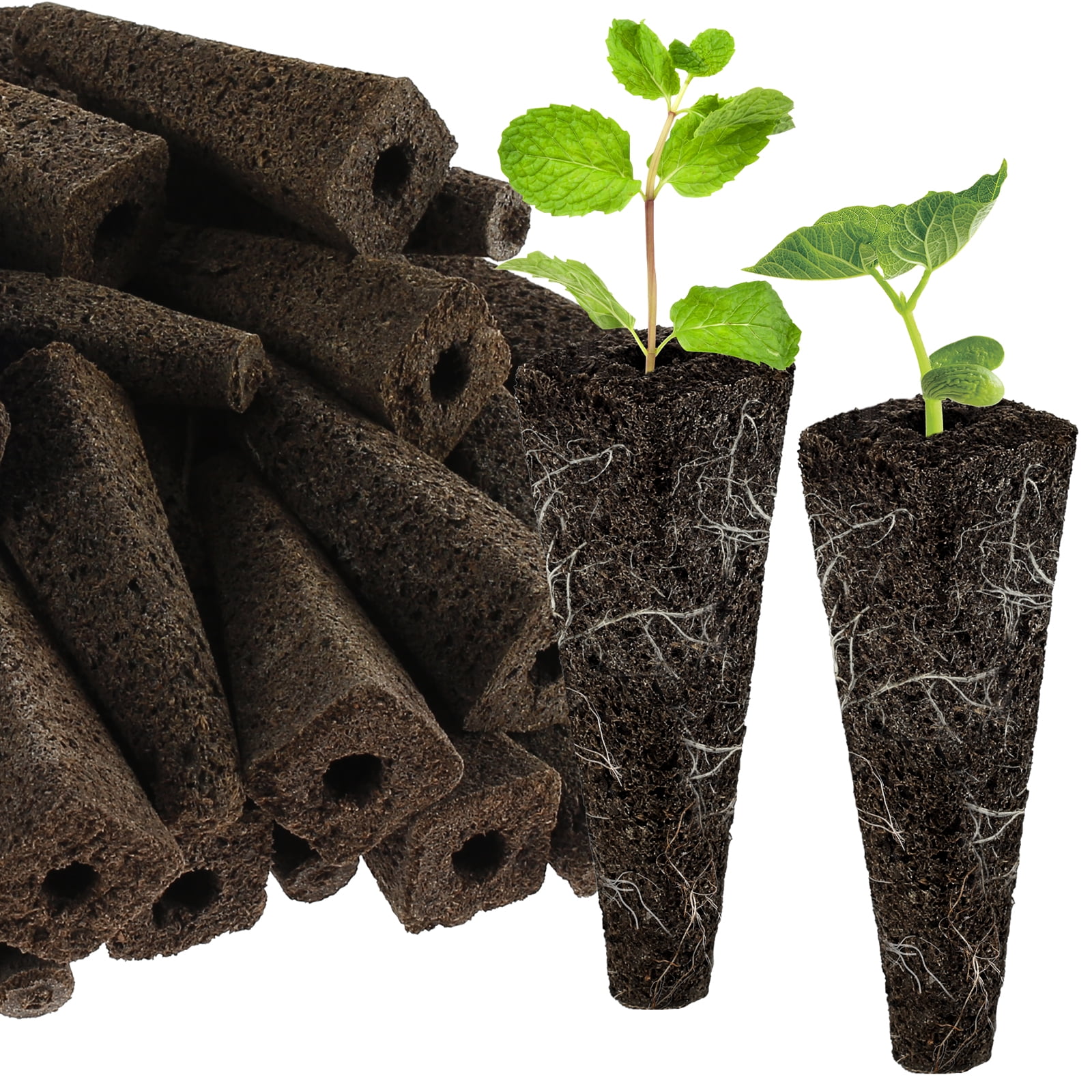 50 Pack Seed Grow Sponges Hydroponics Starter Replacement Root Growth ...