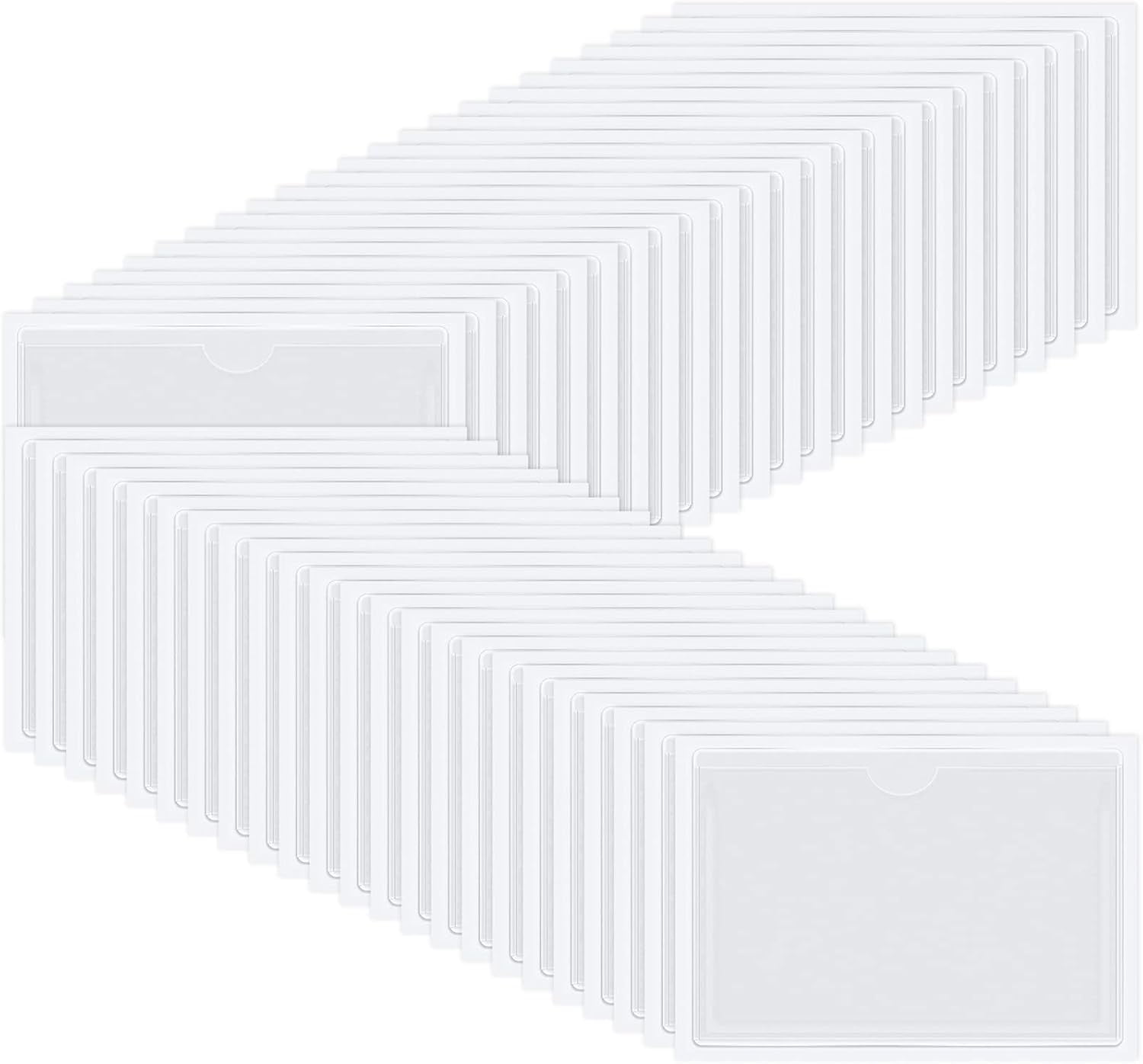 50 Pack Self Adhesive Index Card Pockets with Top Open for Loading ...