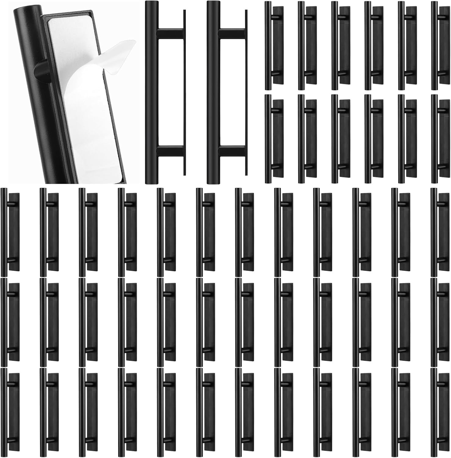 The 50 Pack Self Stick Drawer Pulls Stick on Handle ABS Plastic ...