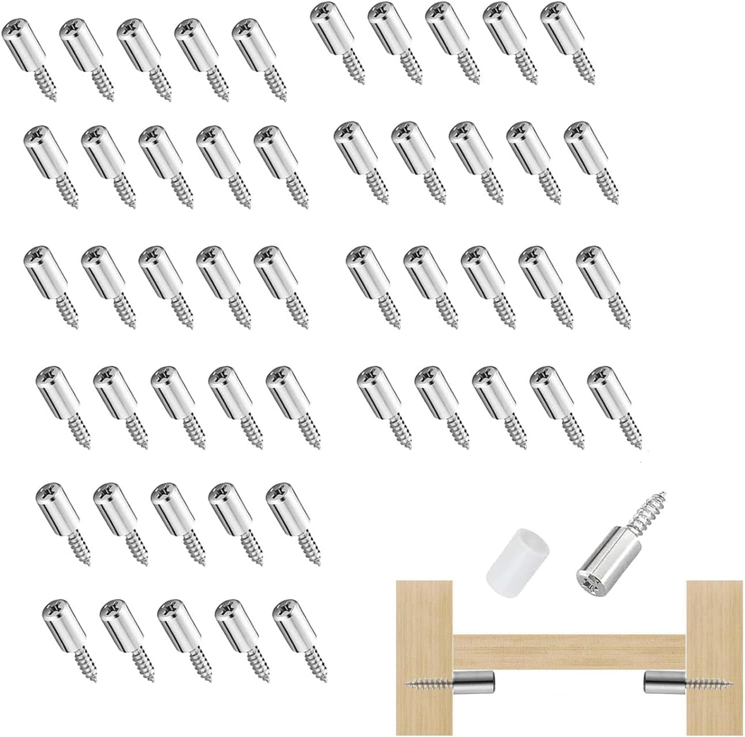 50-Pack Self-Tapping Screws with Non-Slip Sleeves – No-Drill Shelf ...