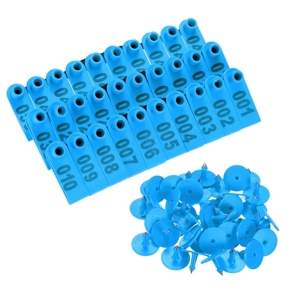 50-Pack Sheep Ear Tags 001-050 Number, TPU Livestock Ear Tags for Cows/Sheep/Cattle/Pig [Blue ...