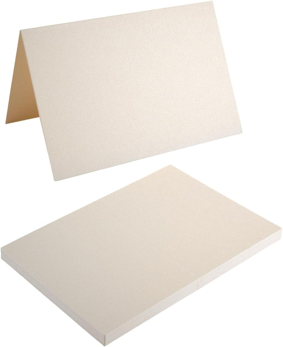 50 Pack Shiny Blank Folded Cardstock Shiny Greeting Cards for DIY Cards ...