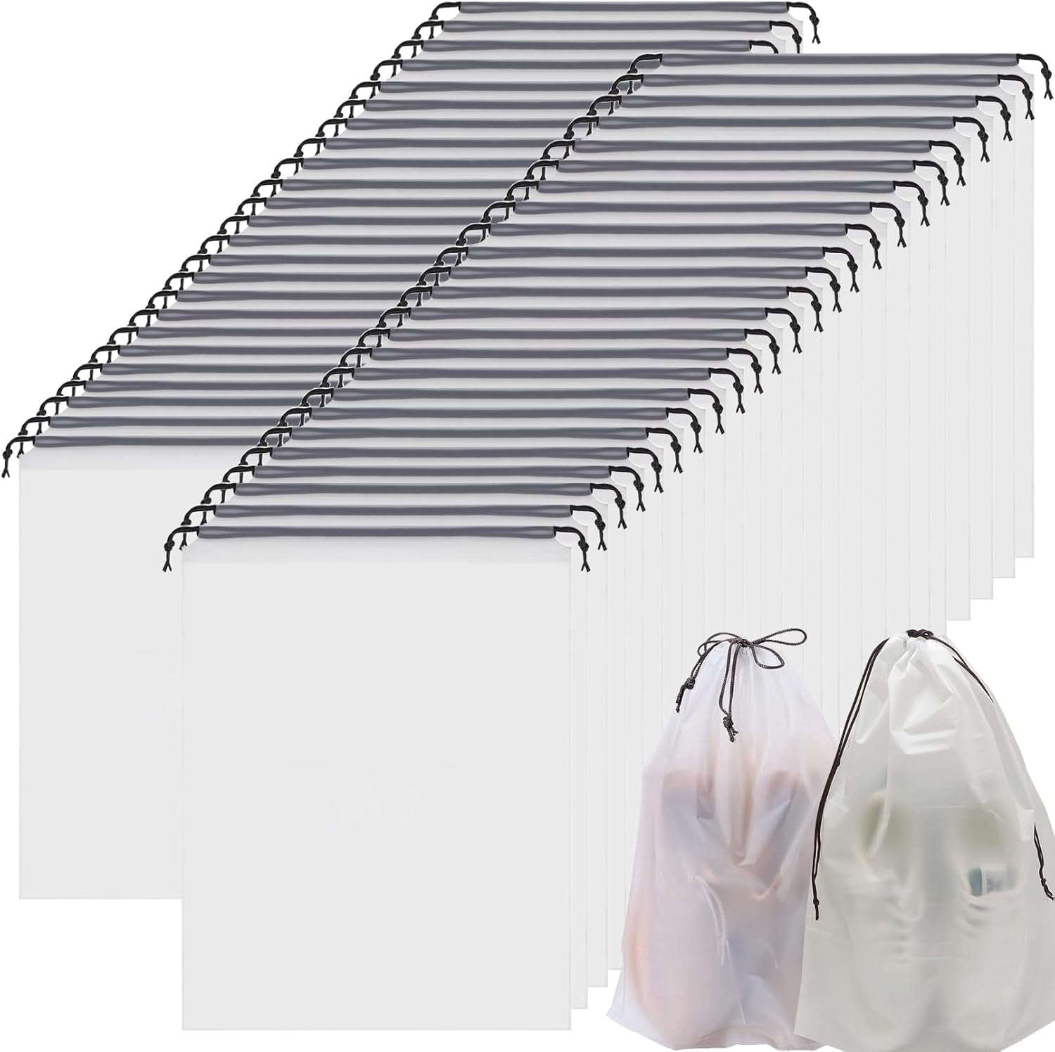 50 Pack Shoe Bags for Travel,Large Clear Shoes Storage Organizers Pouch ...