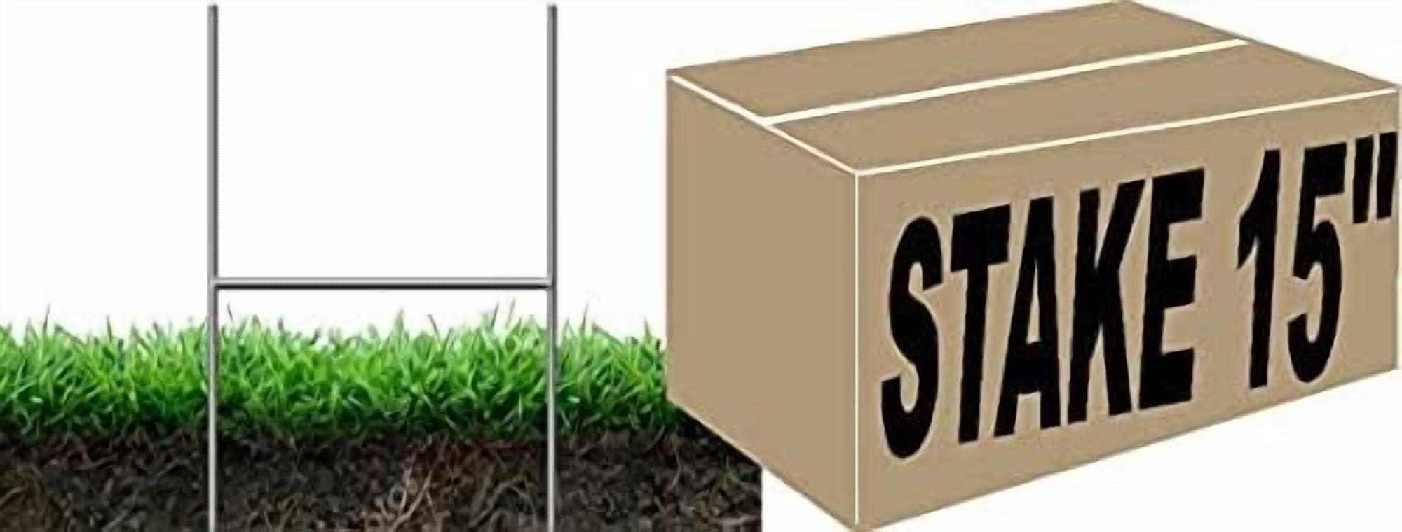 50 Pack Signs Stake 15 inch x 10 Inch x 9Gauges Galvanized Metal Wire ...