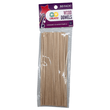 Yuugeen 50 Pcs Wooden Dowel Rods 1/4 x 12 Inch for Crafts DIY Projects ...