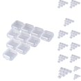 50 Pack Small Clear Plastic Beads Storage Containers Box Lid For ...