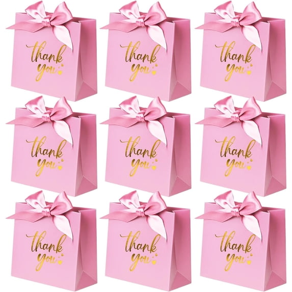 50 Pack Small Thank You Gift Bags, 4.5x1.8x3.9 Inches Party Favor Bags ...