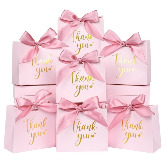 50 Pack Small Thank You Gift Bags, 4.5x1.8x3.9 Inches Party Favor Bags ...