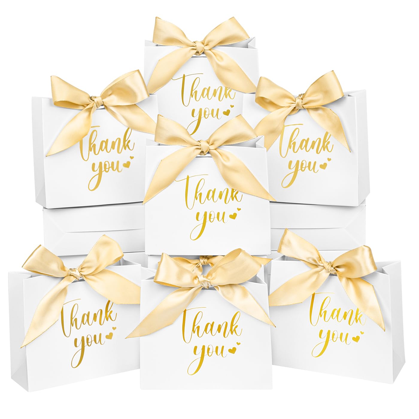 50 Pack Small Thank You Gift Bags, 4.5x1.8x3.9 Inches Party Favor Bags ...