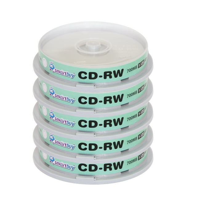 Smartbuy 50 Pack CD-RW 1-12X 700MB/80Min High Speed Logo Rewritable ...