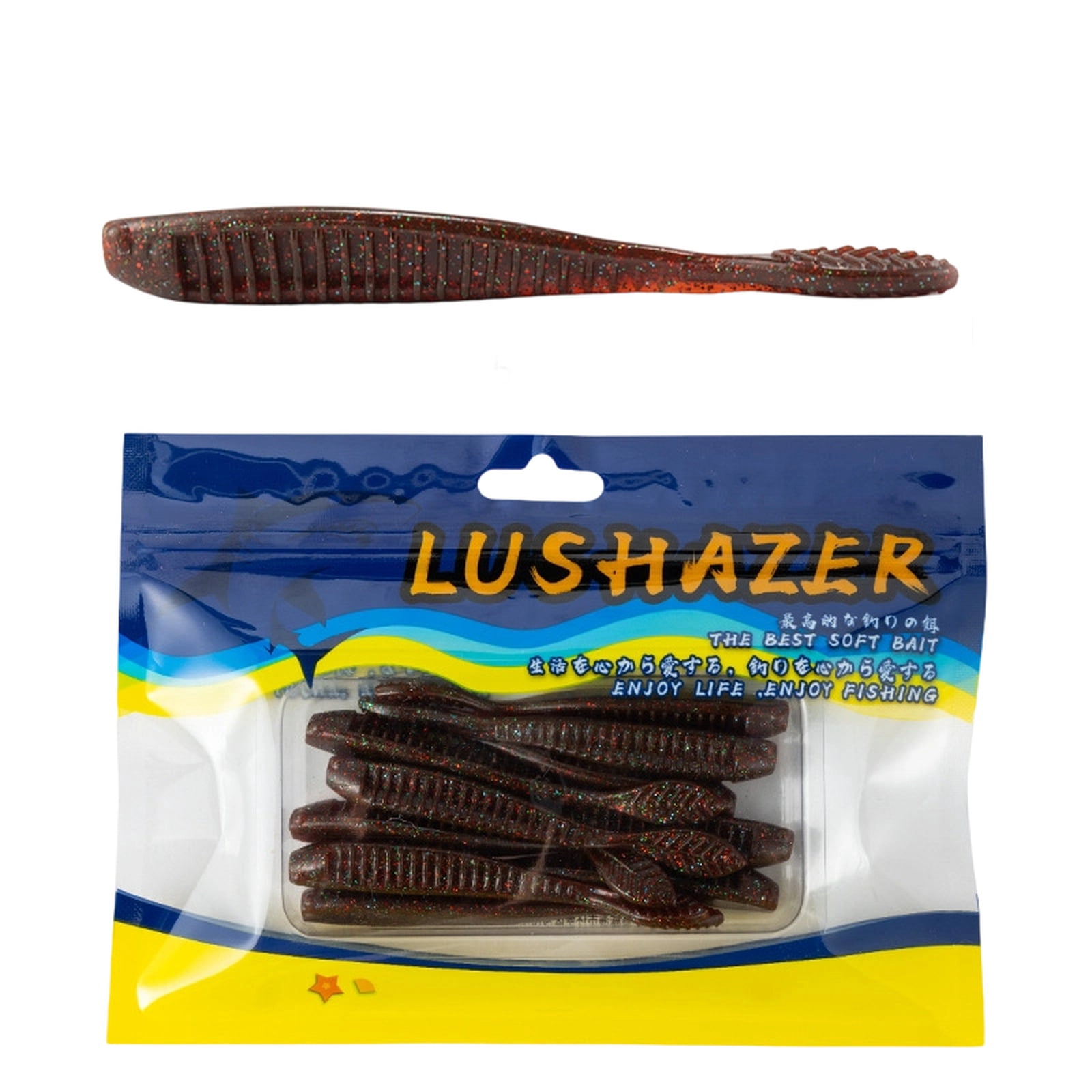 50 Pack Soft TPE Floating Worms 85mm 2g - Artificial Fishing Bait for ...