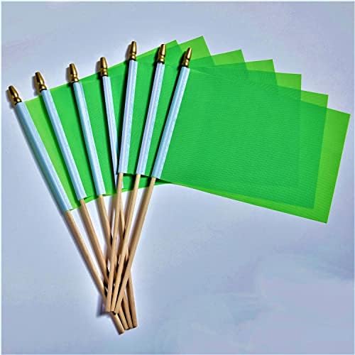 50 Pack Solid Green Flag Small Mini Plain Green Color Flags On Stick ...