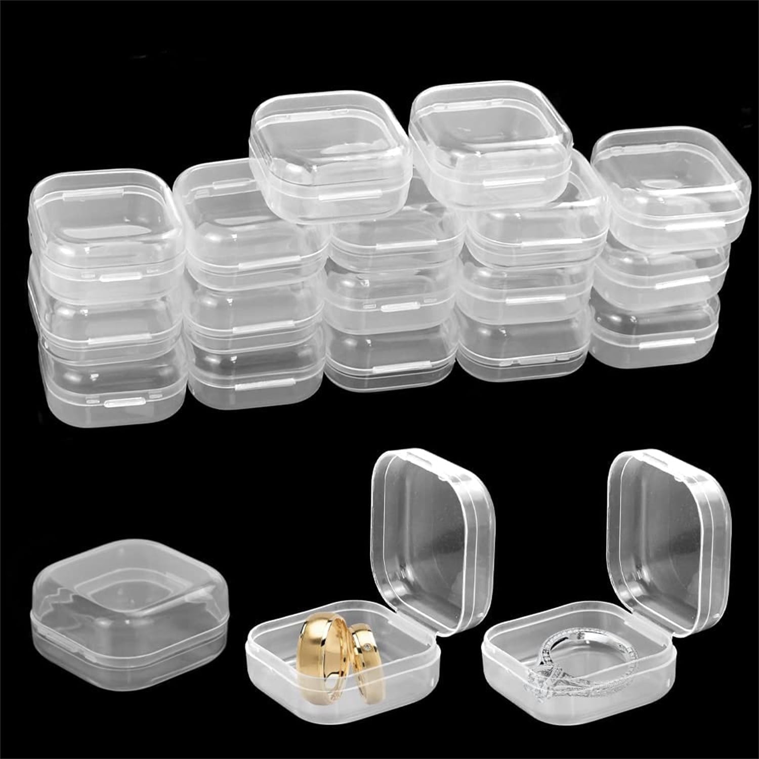 50 Pack Square Clear Plastic Storage Containers Box with lids, for ...
