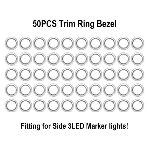 50-Pack Stainless Steel Round Trim Ring Bezel Cover for 3/4 LED Marker ...