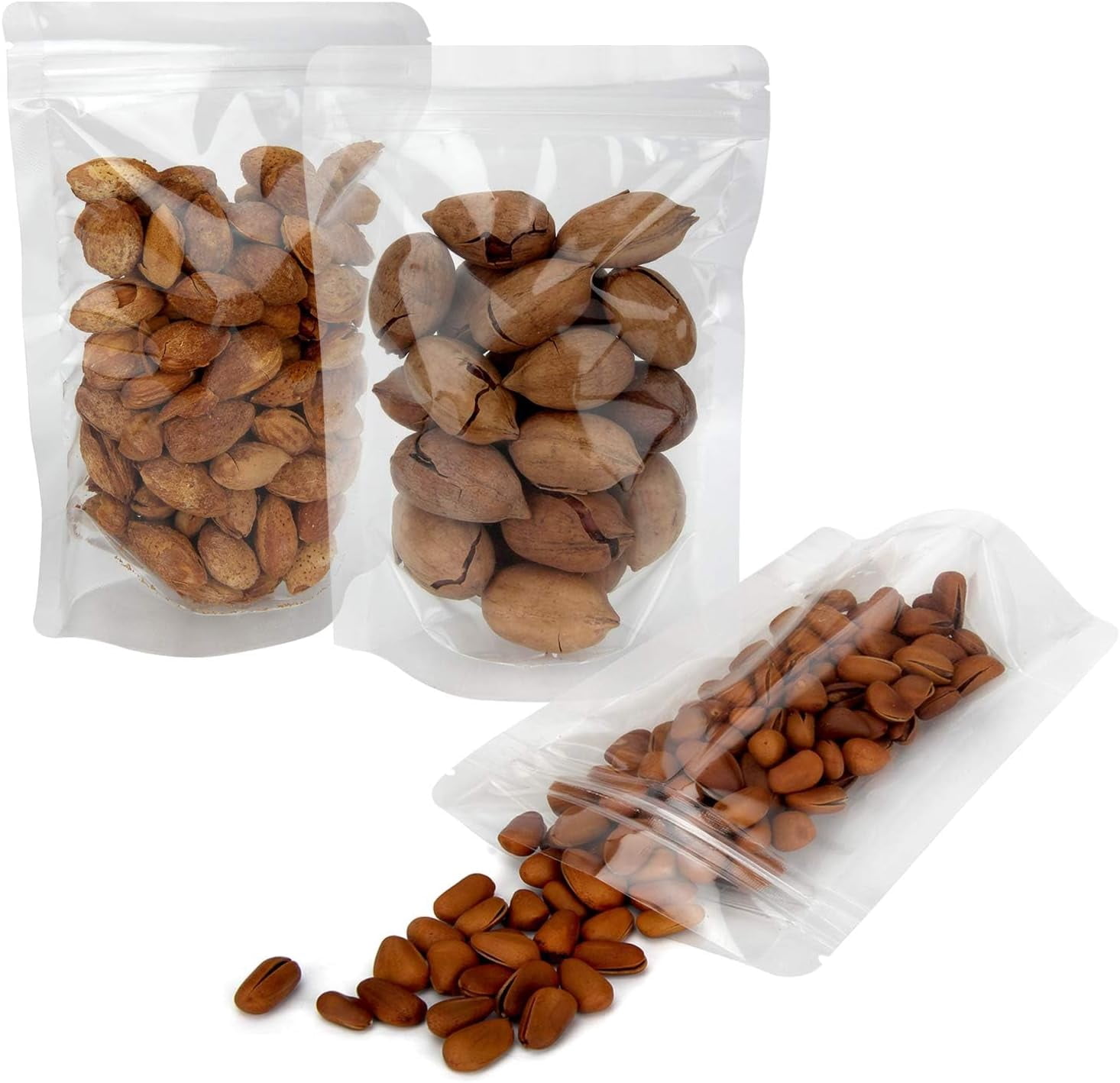 50 Pack Stand Up Pouch Bags, Resealable Clear Self-seal Pouches with ...