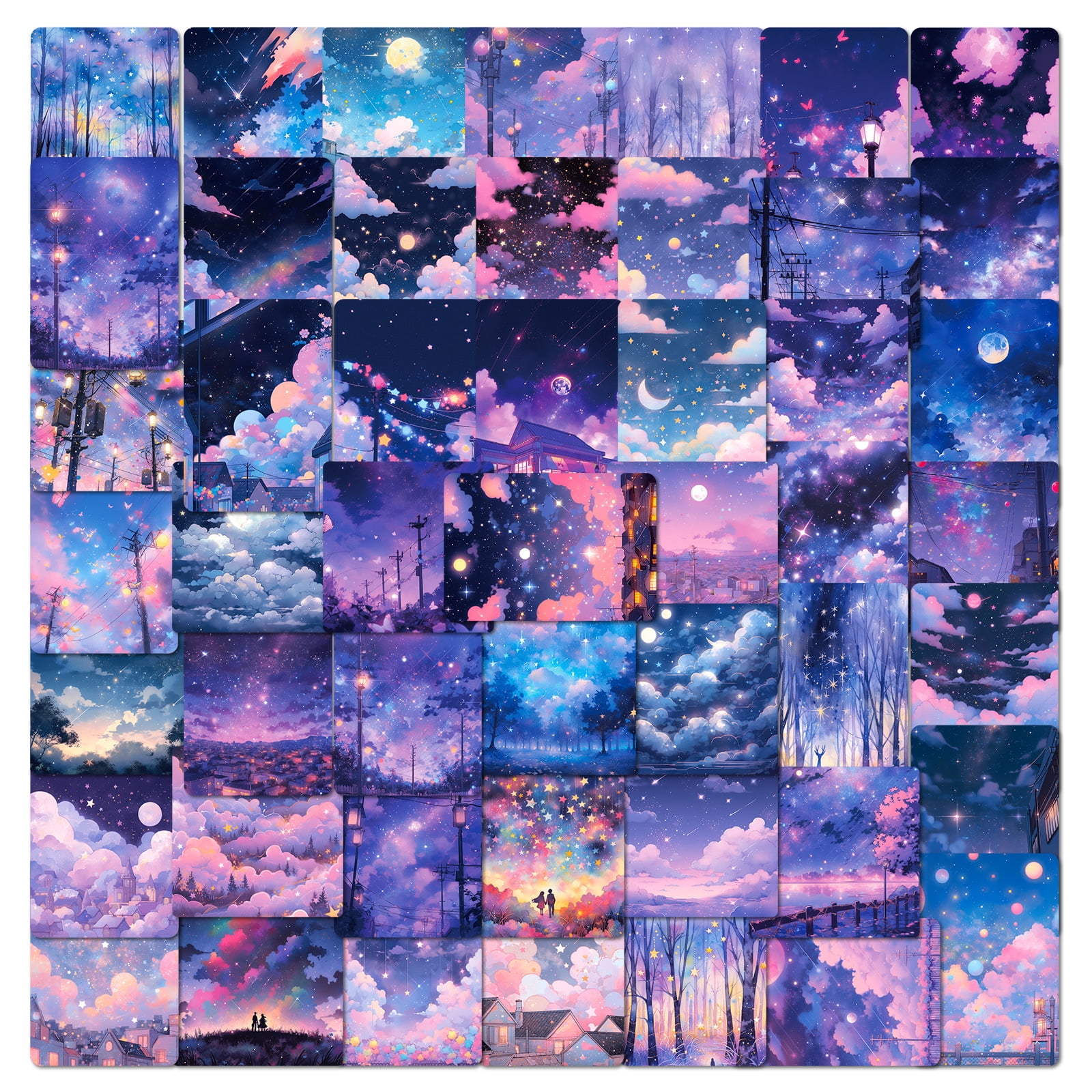 50-Pack Stellar Night Sky Stickers - New Dreamy, Healing, and High-End ...