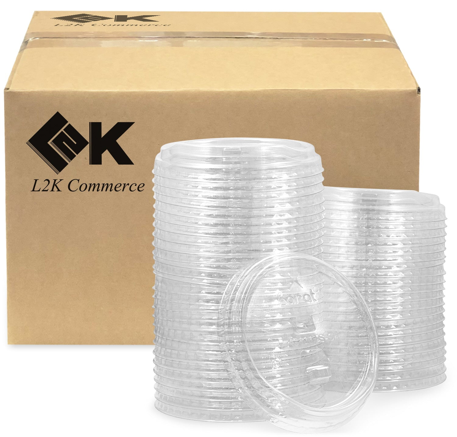 [50 Pack] Strawless Sipper Lids for 12-24 oz Clear Plastic Coffee Cup ...