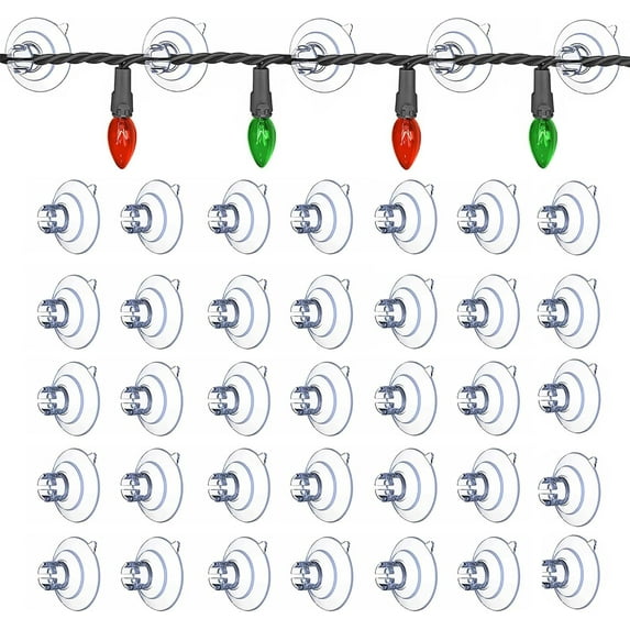 50 Pack Suction Cups for Glass - 1.2''/30mm Small Clear Rubber Suckers ...