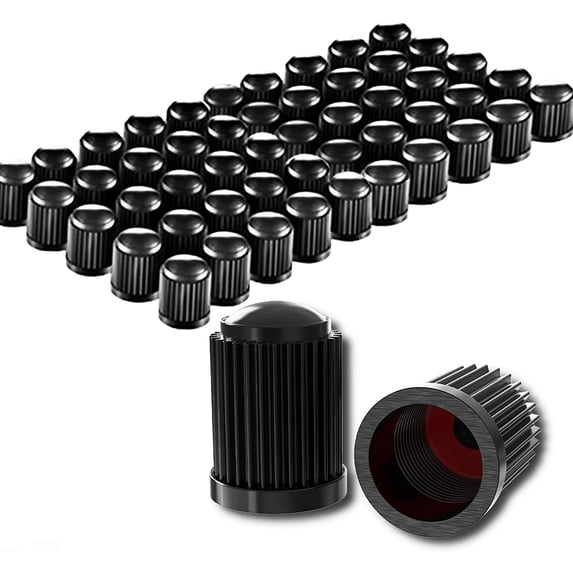 50 Pack Tire Valve Caps, Plastic Valve Stem Caps with O Rubber Seal ...