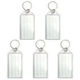 50 Pack Tough Plastic Key Tags with Split Ring Label Window, Coded ID ...