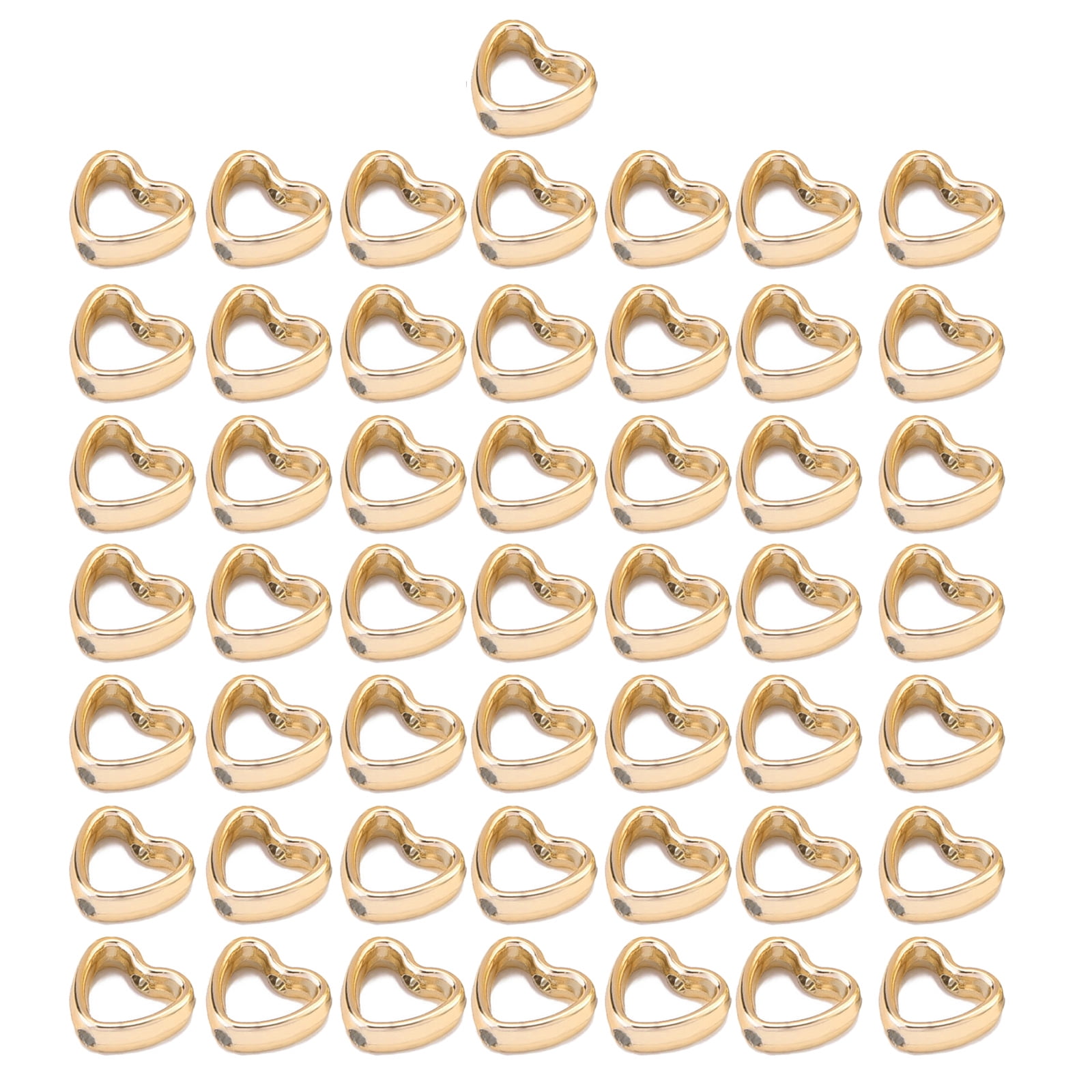 50 Pack Unique Heart Shaped Spacer Beads CCB Hollow Love Pendant Spacer ...
