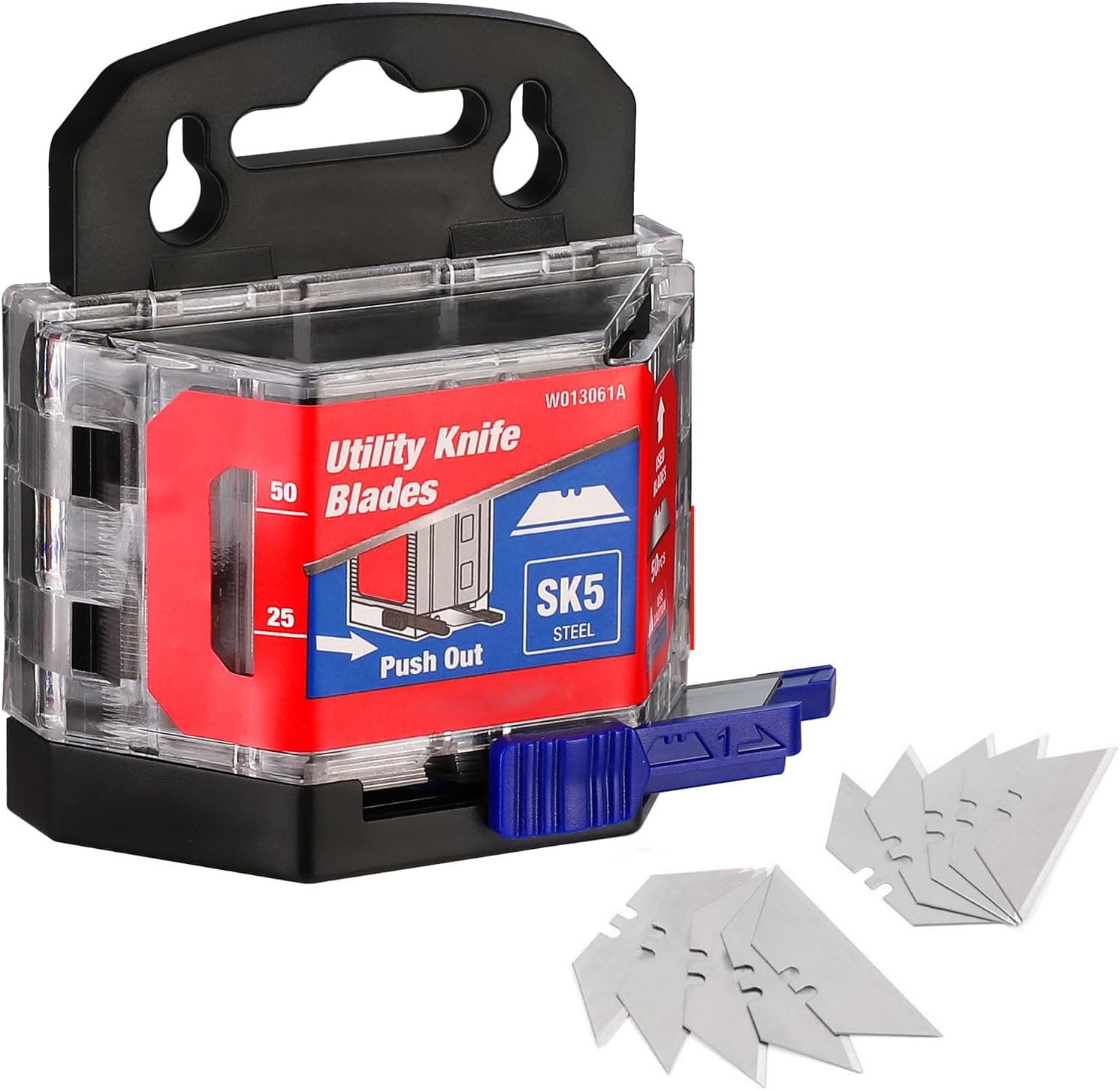 50-Pack Utility Knife Blades with Dispenser, SK5 Steel Box Cutter ...