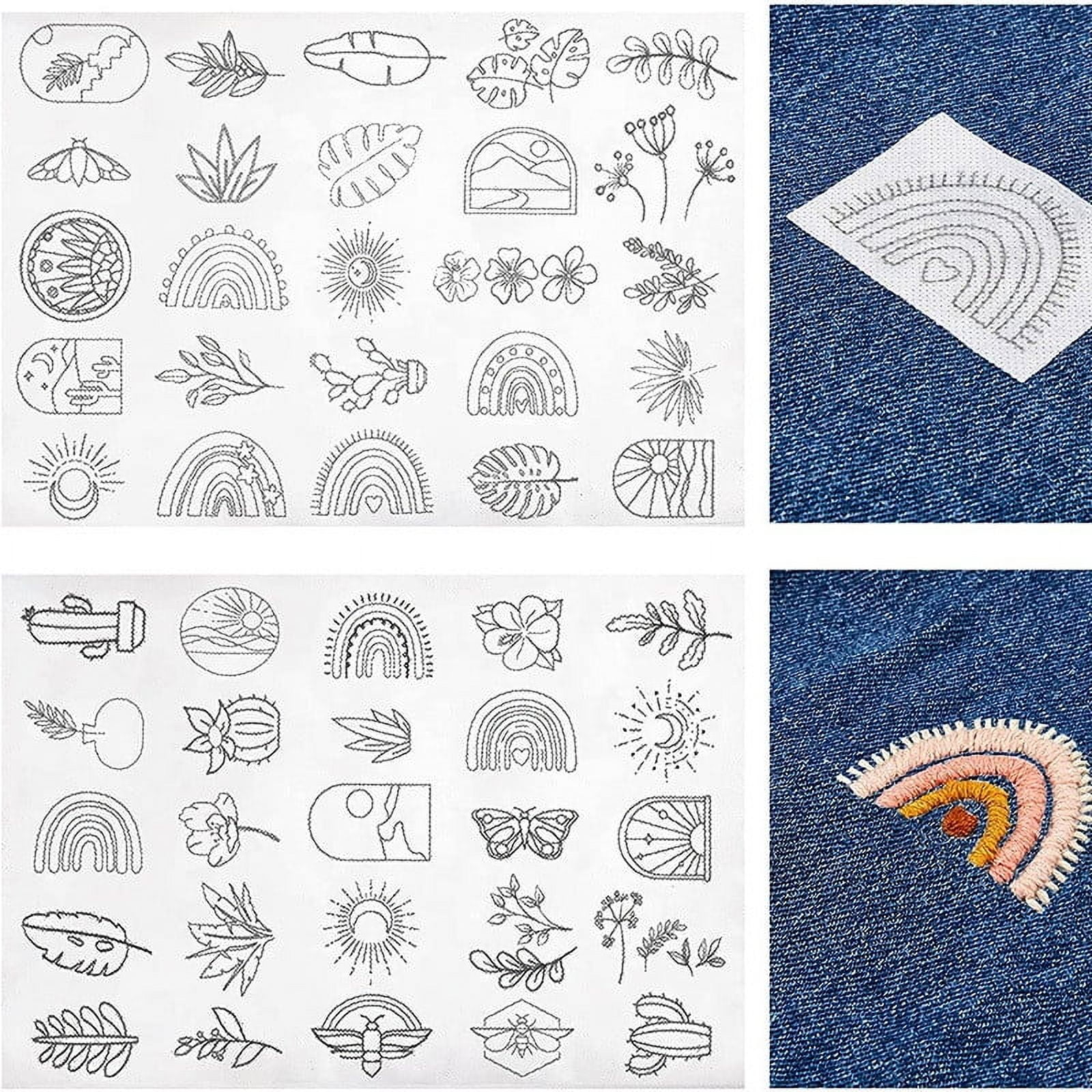 50-Pack Washable Water-Soluble Embroidery Stabilizer - 50 Floral ...