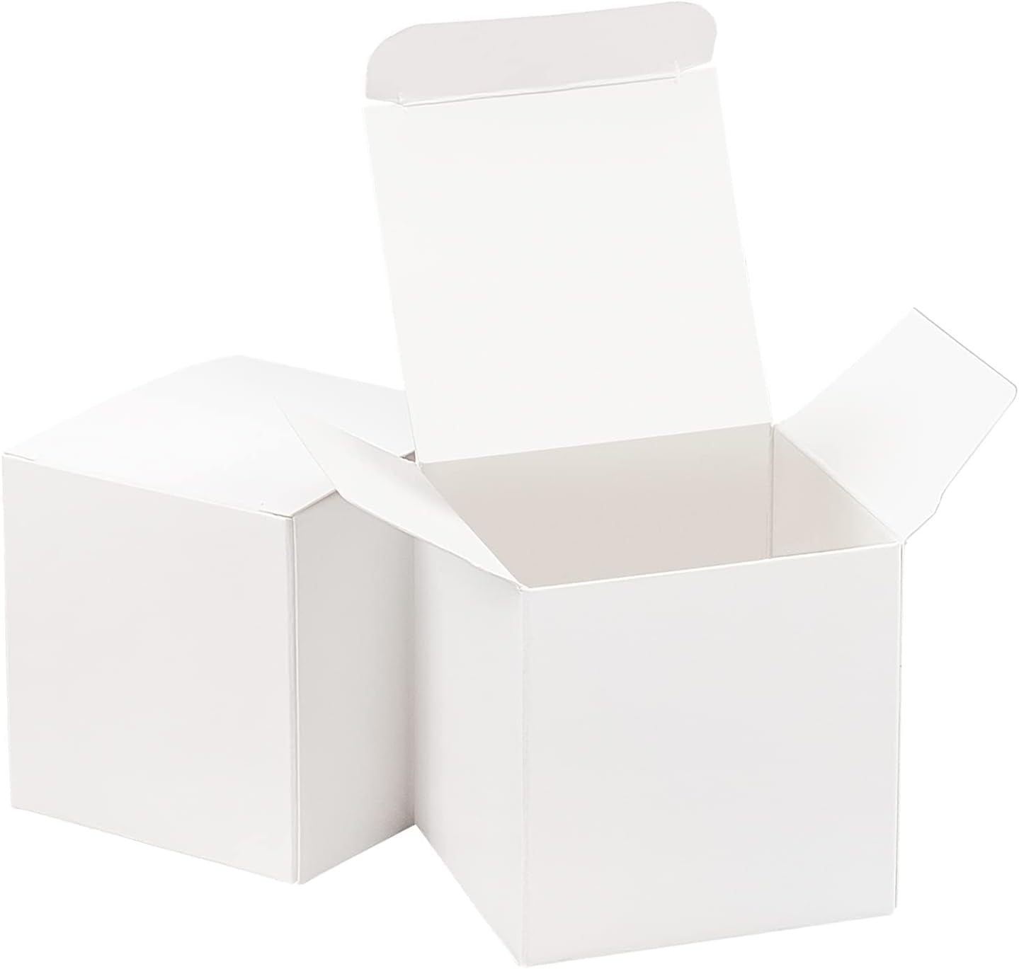 50 Pack White Gift Boxes Paper Boxes Crafting Cupcake Boxes 2.3x2.3x2.3 ...