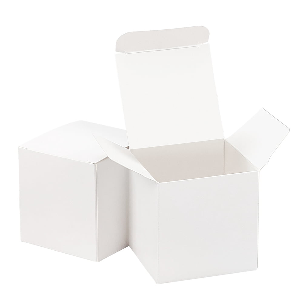 50 Pack White Gift Boxes Paper Boxes Crafting Cupcake Boxes 2.75x2.75x2 ...