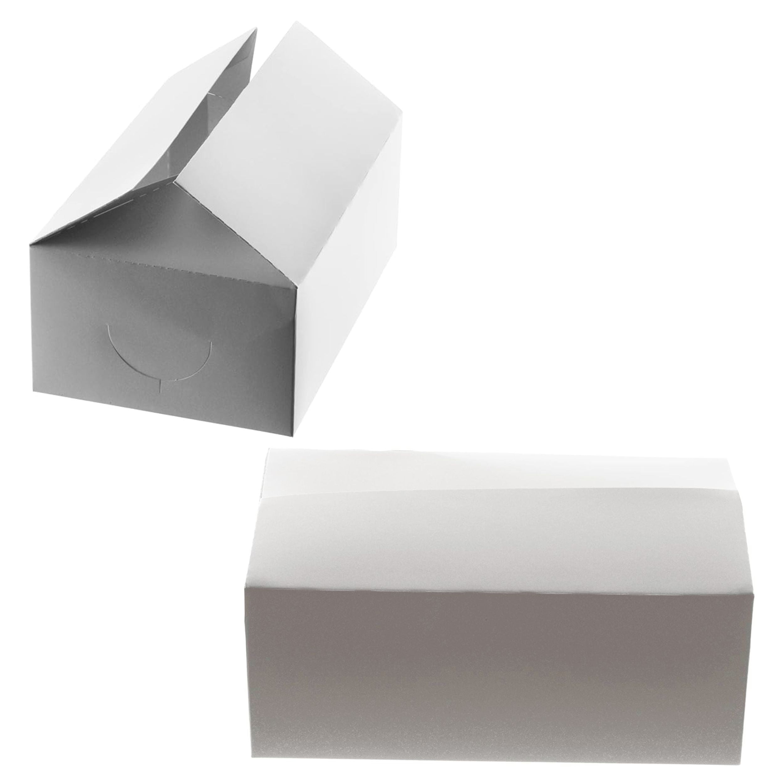 [50 Pack] White Treat Flat Gift Boxes - 7 x 4 x 3 inches - Paper Snack ...