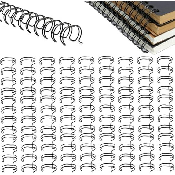 50 Pack Wire Binding Spines, 2:1 Pitch Double Loop Binding Wires 5/8 ...