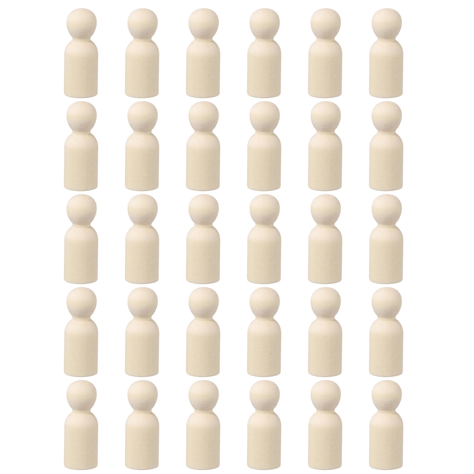 50 Pack Wood Peg, 2 Inch Boy-Shape Wooden Peg People, Unfinished Wooden ...