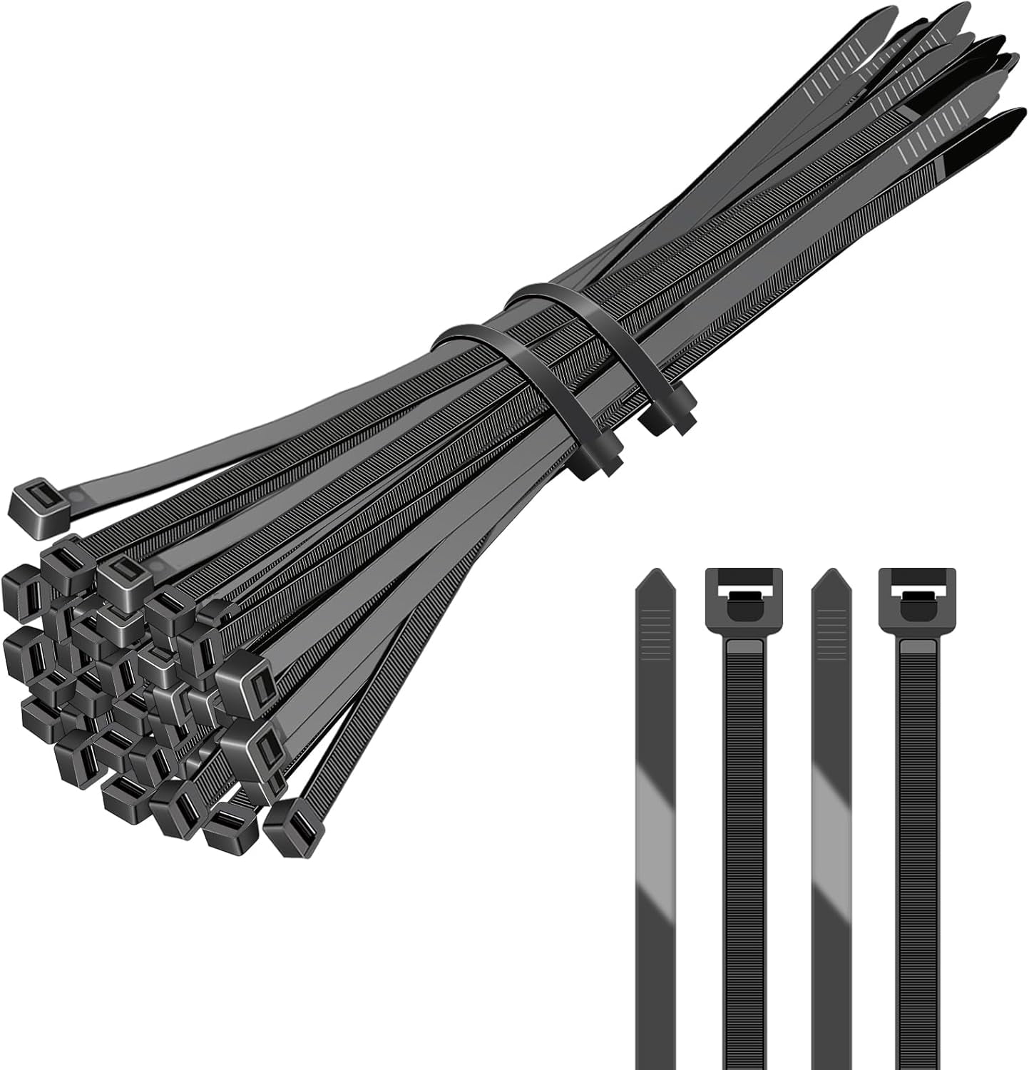 50 Pack Zip Ties, Self-Locking Nylon Cable Ties, Zip Ties Heavy Duty ...