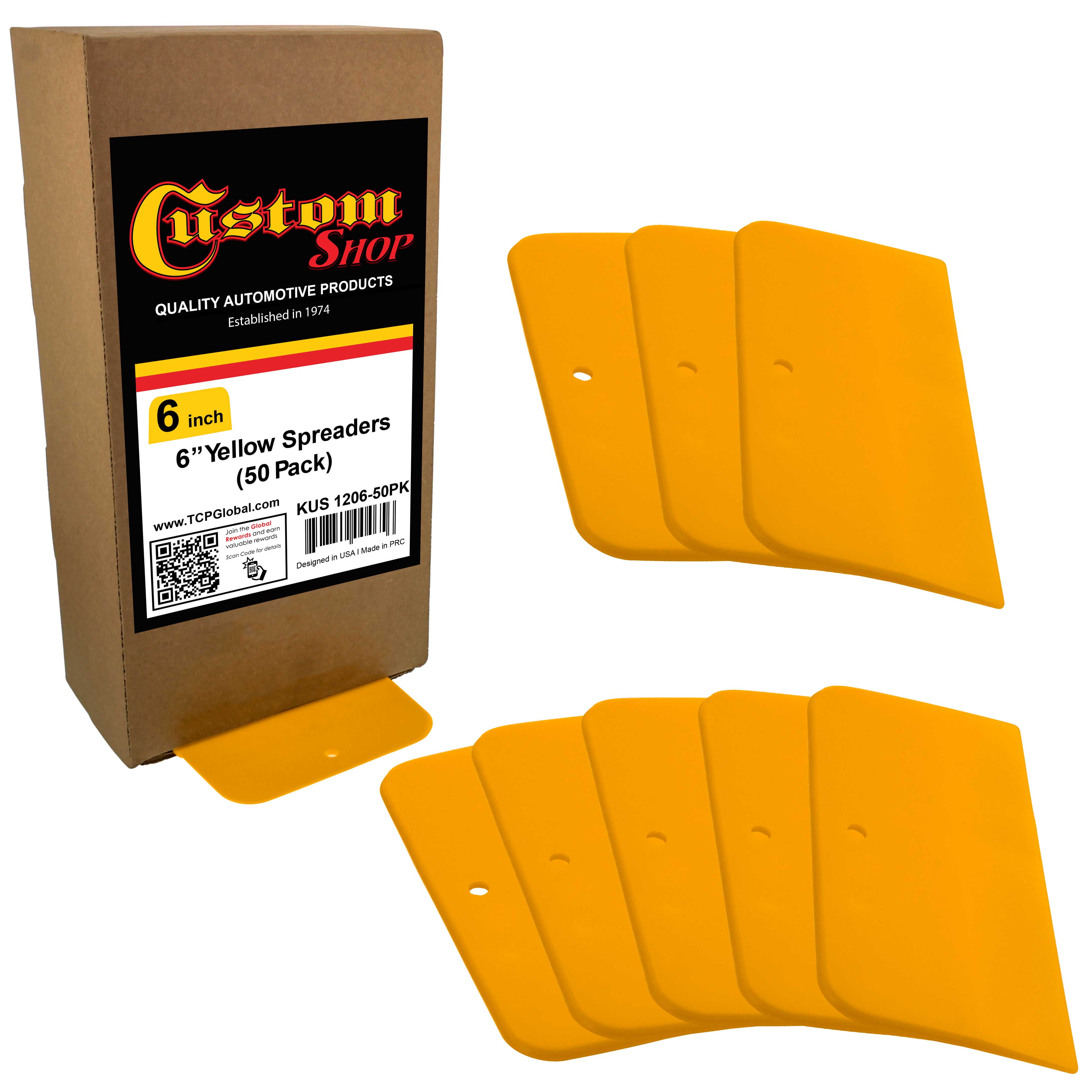 50 Pack of Custom Shop 6" Body Filler Spreaders for Automotive Body ...