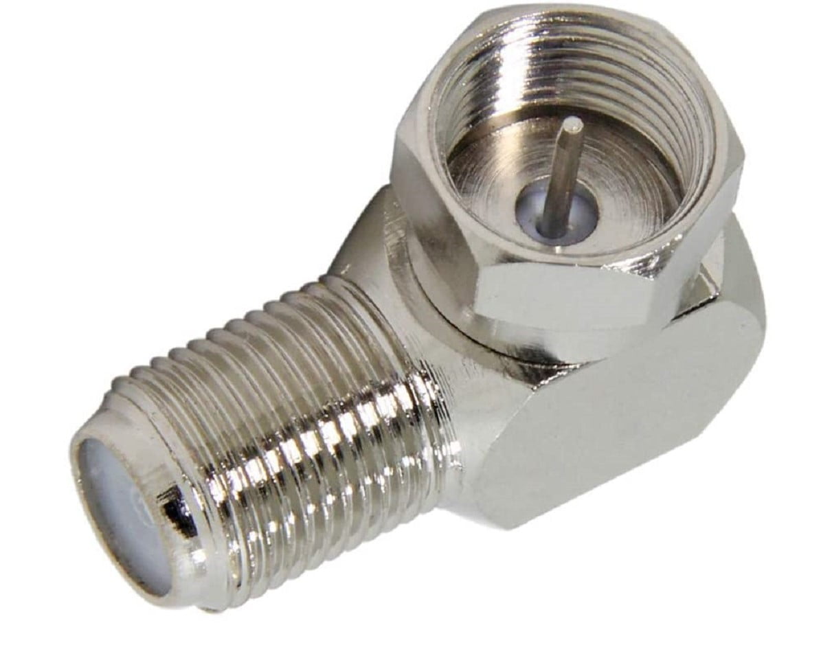 (50) Pack of Right-Angle Coaxial Connector, RG6 F Type Female to Male ...