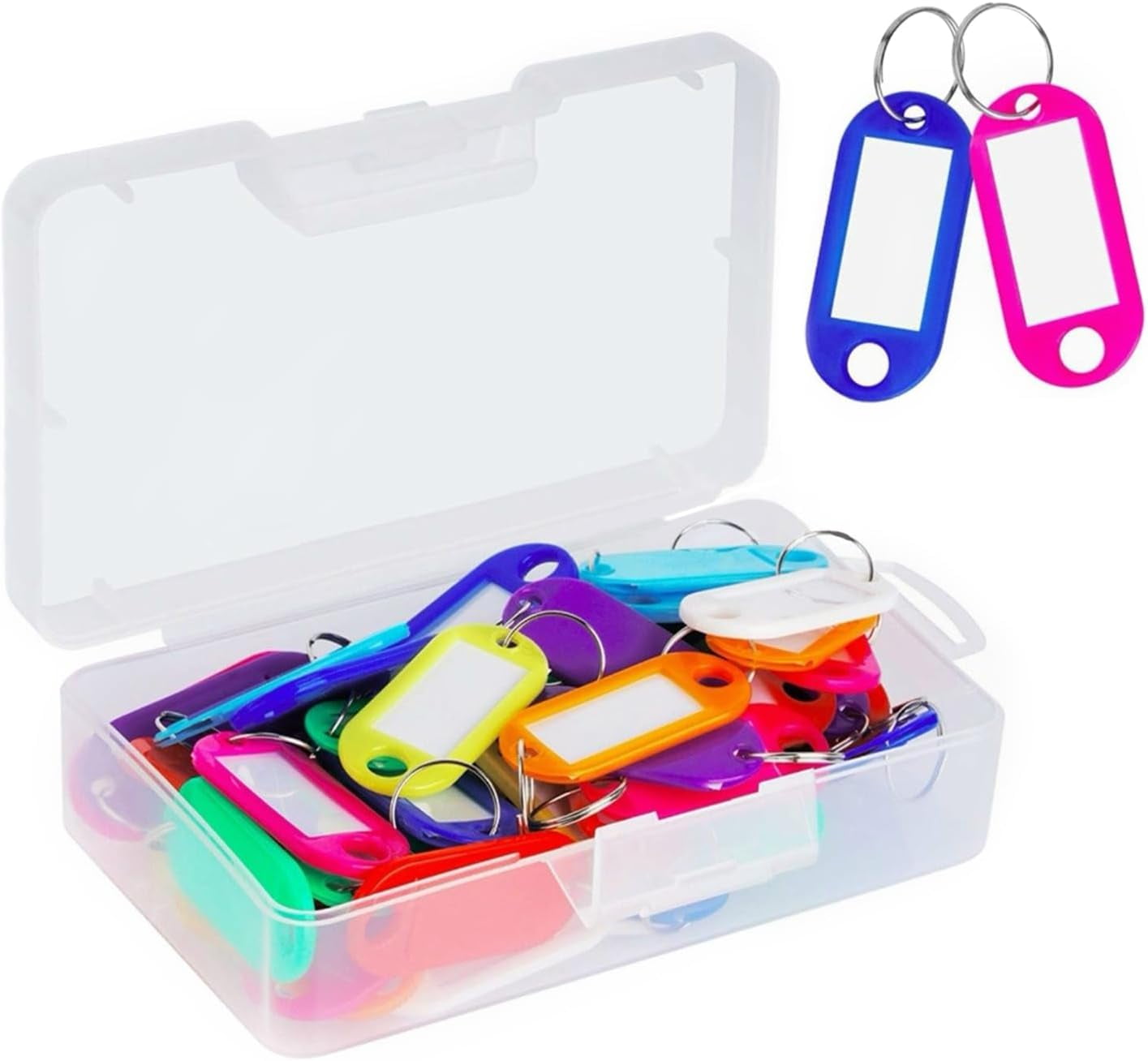 50 Pack of Writable Plastic Key Tags Keychains Key Chain Tags Key Tags ...