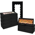 50 Packs Black Cookie Box With Window 12x5.5x2.5 Inch Two Uses Pastry ...
