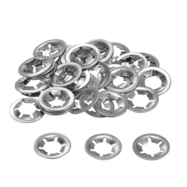 50 Packs Internal Tooth Starlock Push on Locking Washers, Stainless ...
