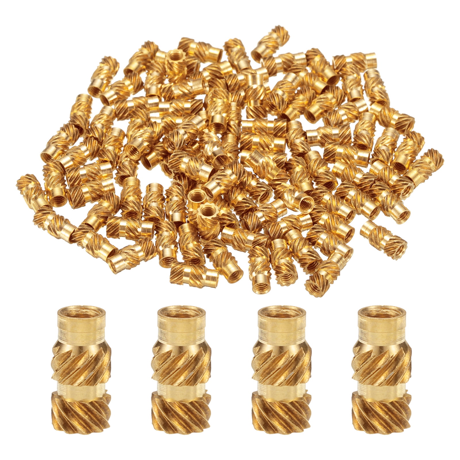 50 Packs M2.5 Threaded Inserts Brass Heat Set Insert M2.5x8mm, OD 4mm ...