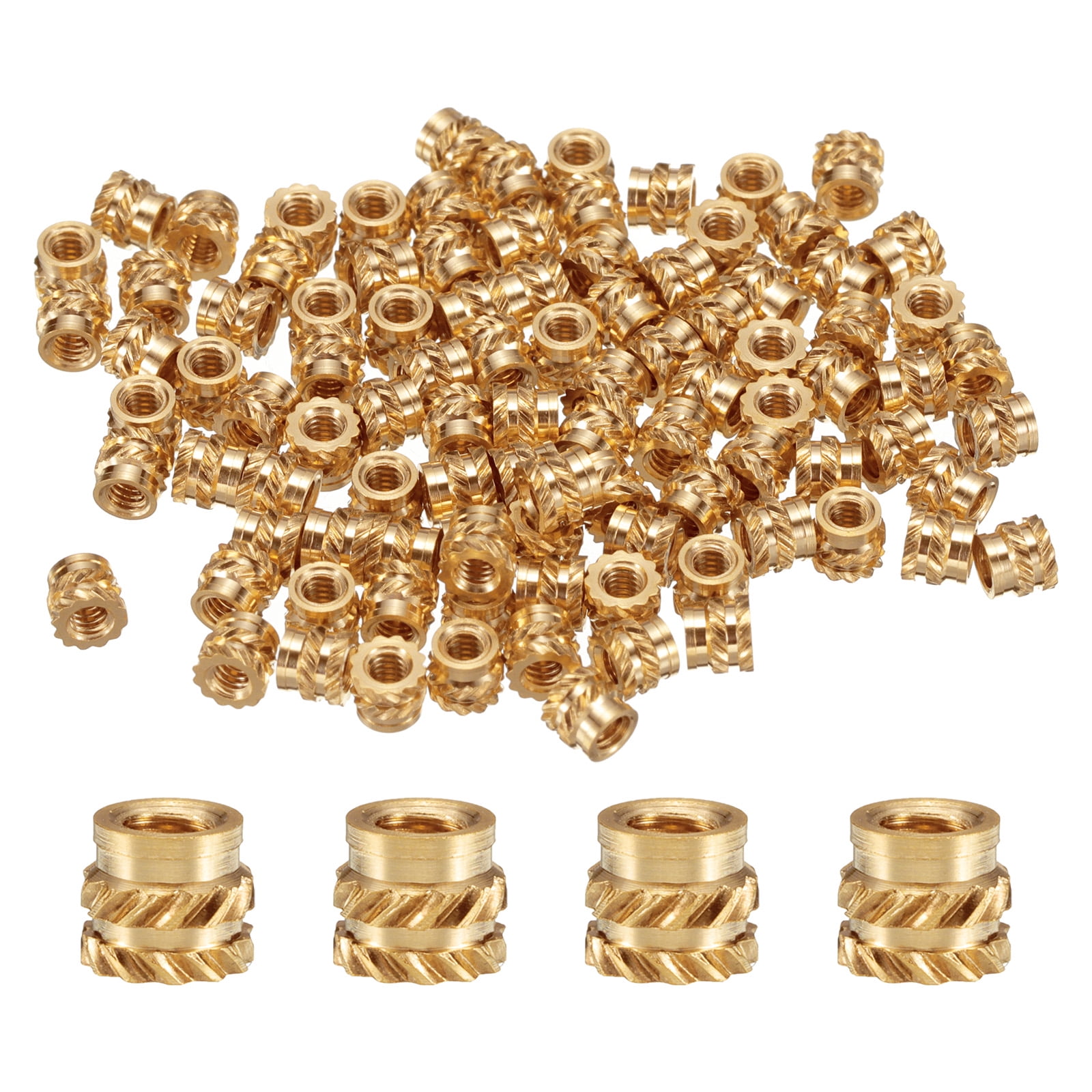 50 Packs M2 Threaded Inserts Brass Heat Set Insert M2x3mm, OD 3.5mm ...