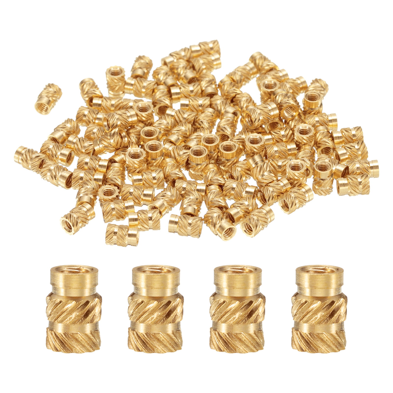 50 Packs M2 Threaded Inserts Brass Heat Set Insert M2x5mm, OD 3.5mm ...
