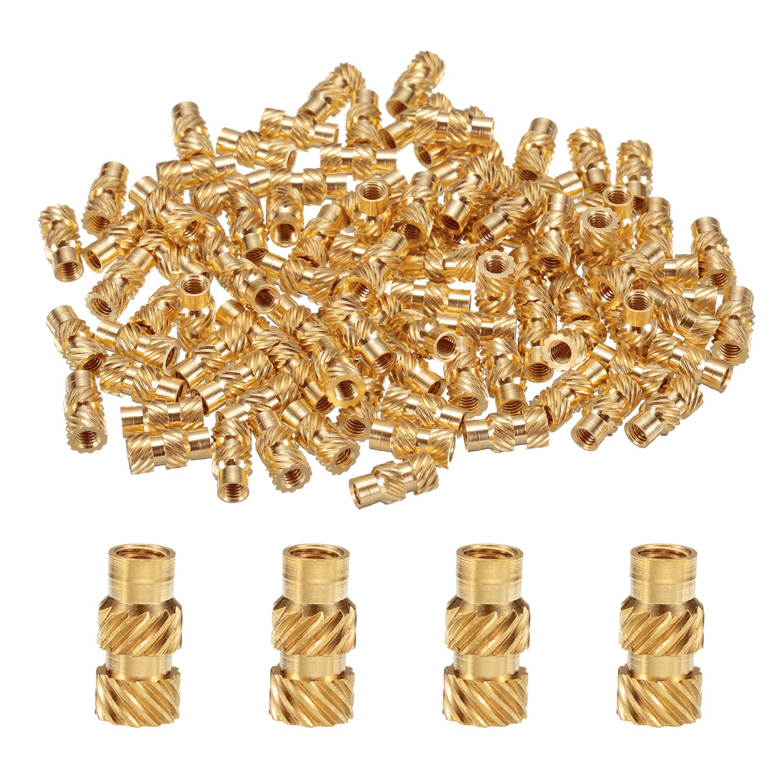50 Packs M3 Threaded Inserts Brass Heat Set Insert M3x10mm, OD 5mm ...
