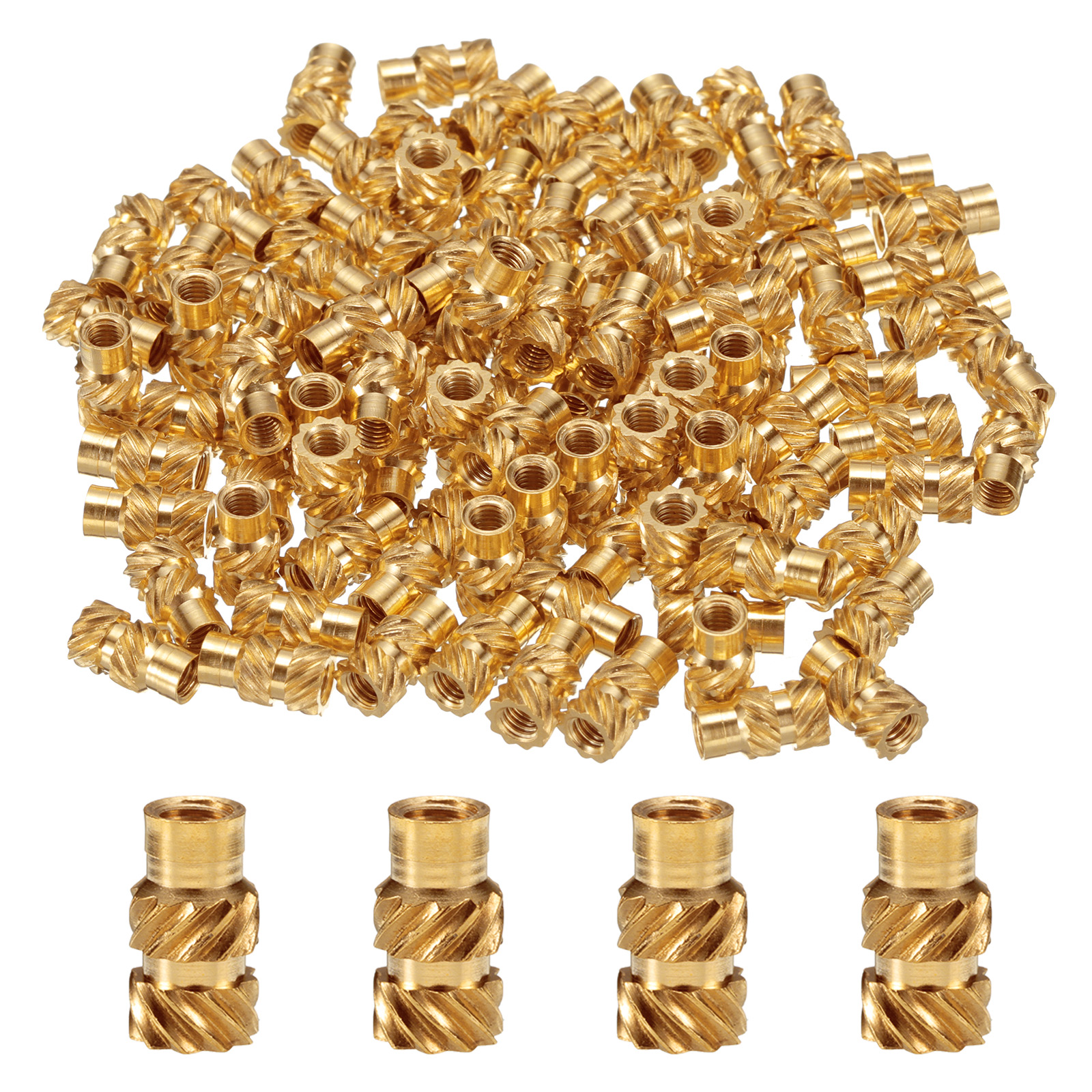 50 Packs M3 Threaded Inserts Brass Heat Set Insert M3x9mm, OD 5mm ...