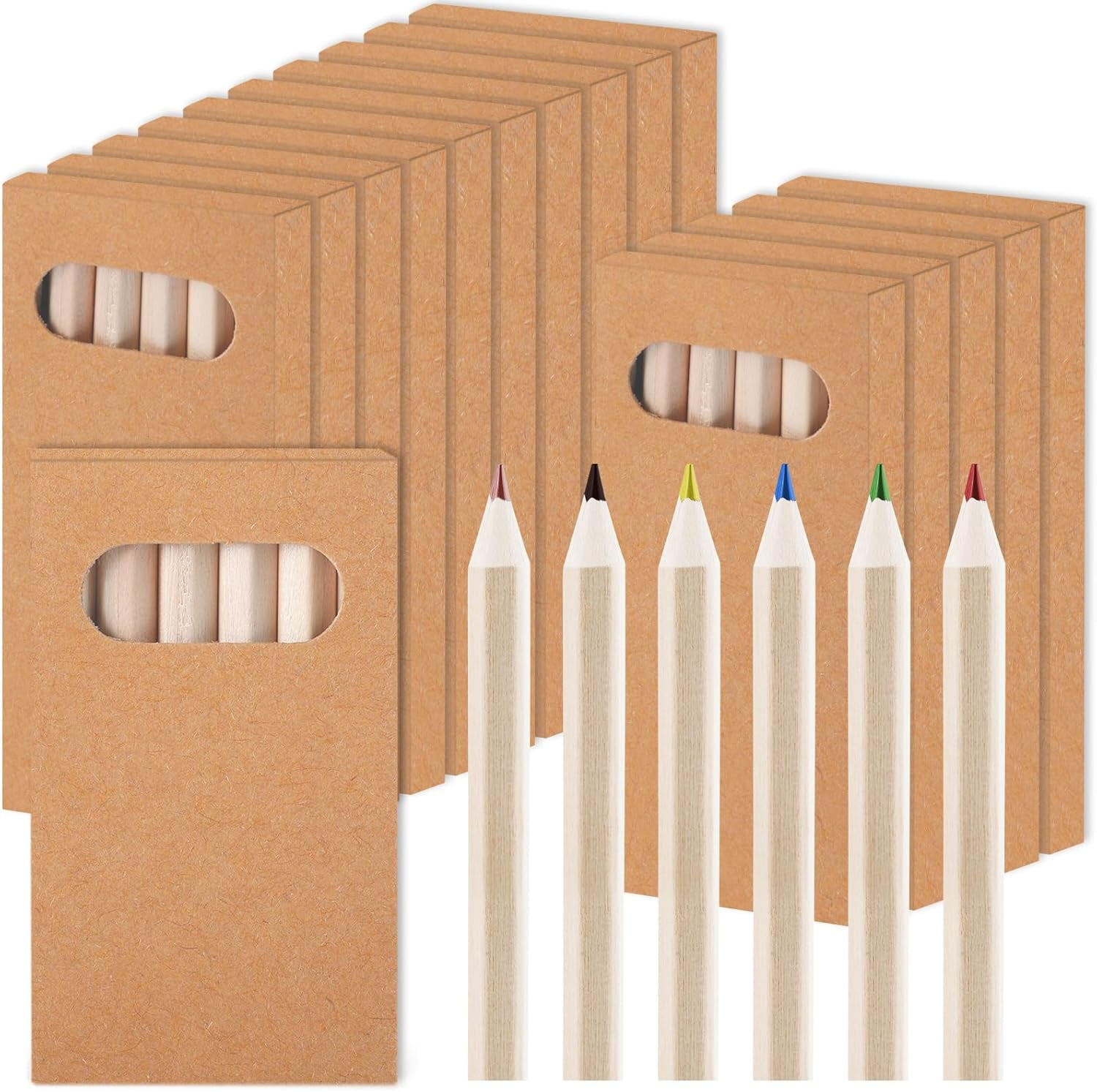 50 Packs Mini Colored Pencils Bulk,6 Different Color Mini Drawing ...