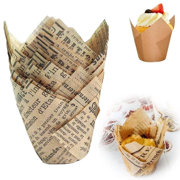 50 Packs Of Paper Cup Liners Standard Size Heat And Oil Paper Cups ...