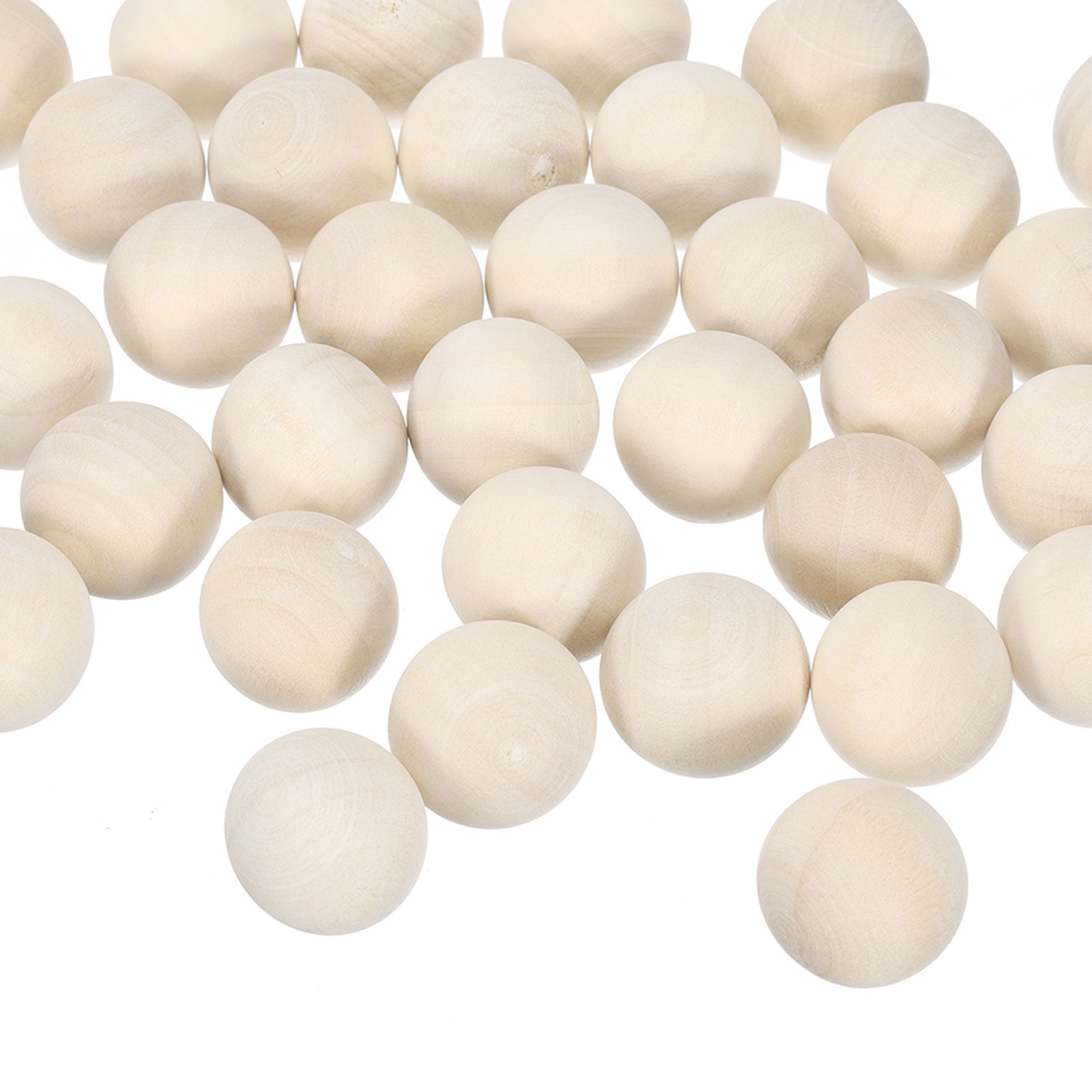 50 Packs Round Wood Balls 3/4" Diameter Unfinished Solid Wooden Spheres ...