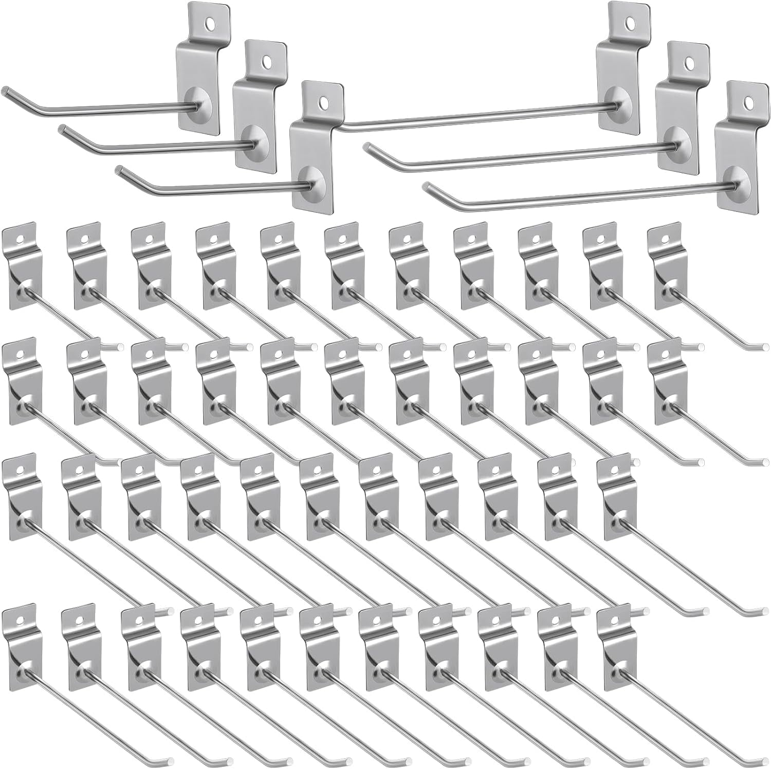 50 Packs Slatwall Hooks 4 Inch 6 Inch Panel Display Hooks Metal Slat ...