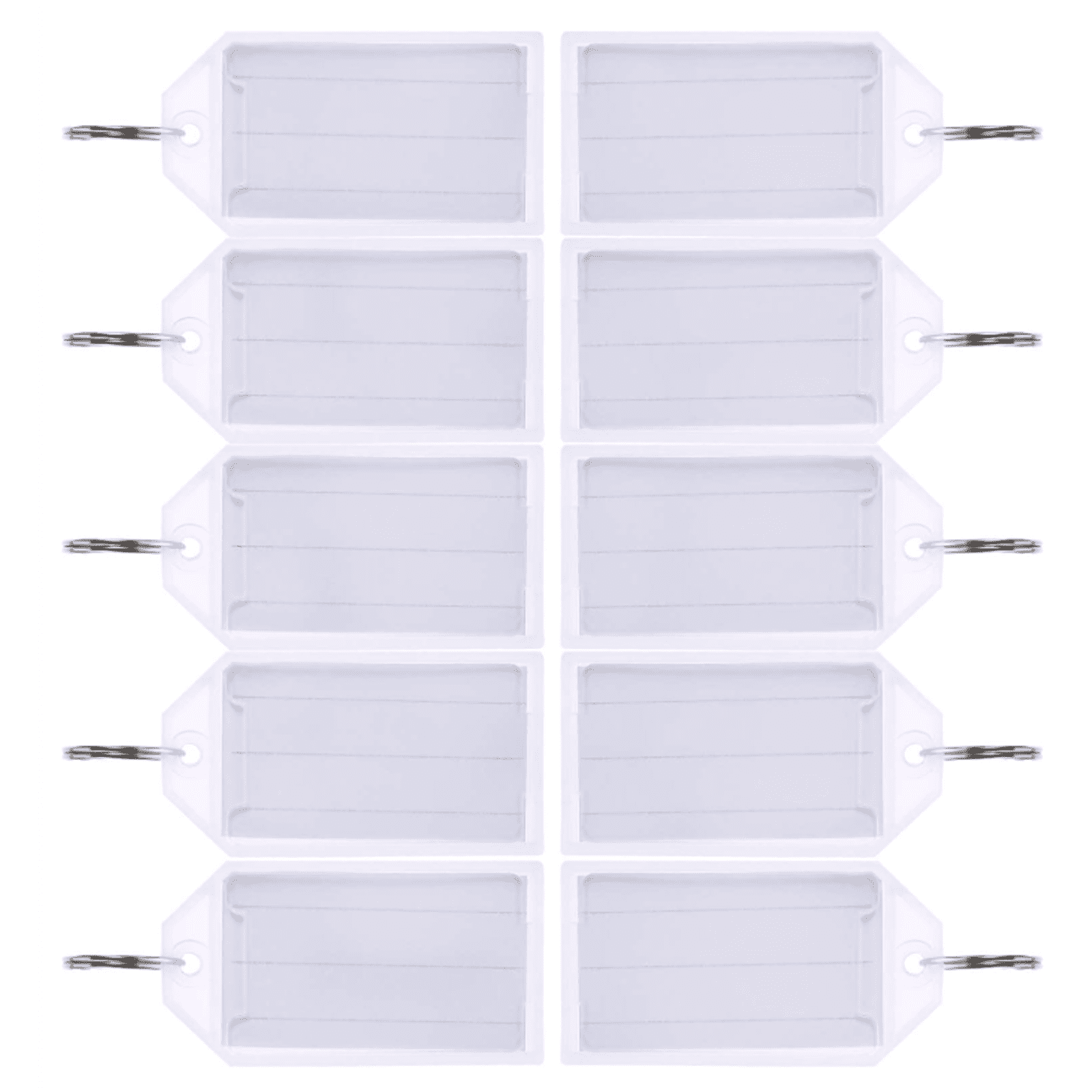 50 Packs Tough Plastic Key Labels with Ring Blank Name Tag White ...