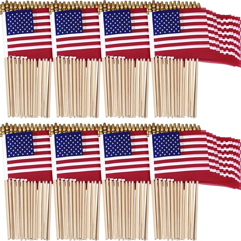 50 Packs USA Stick Flags 12 x 18 Inch Small American Flag 4th of July ...